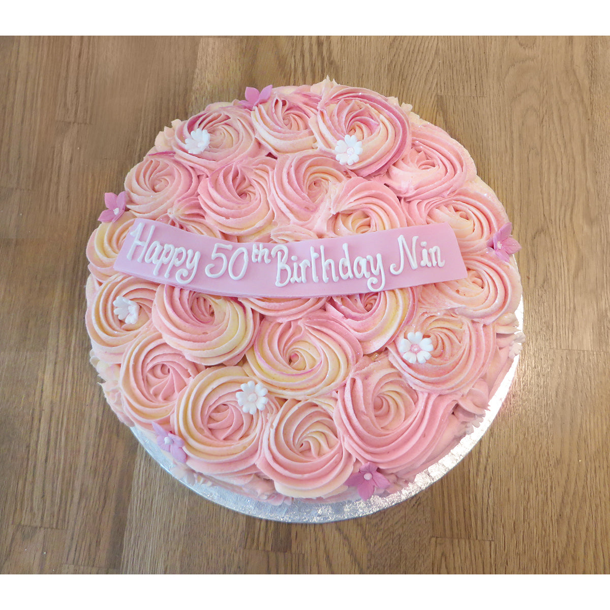 Pink Swirl Celebration Cake - The Cakery Leamington - Order Online for ...